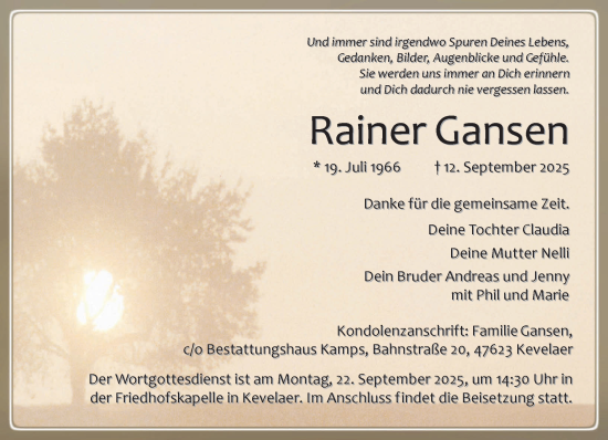 Traueranzeigen | Niederrhein Nachrichten Trauerportal